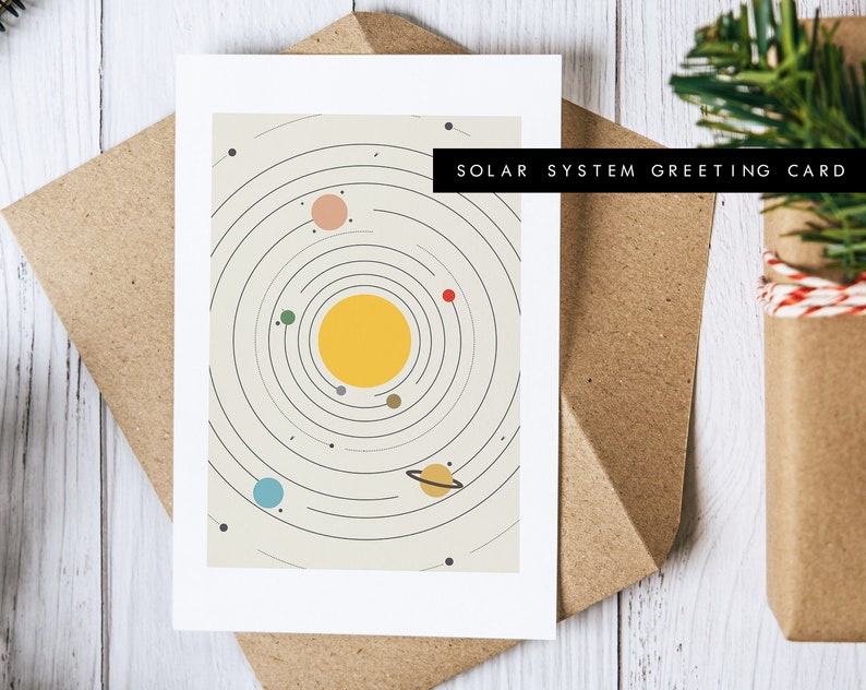 Solar System Greeting Card - Space Greeting Card - Blank Card ...