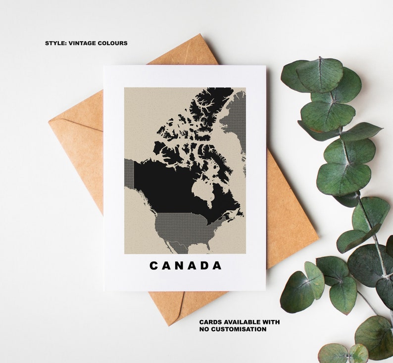 Canada Greeting Card - Blank Card - Custom Options Available - Kraft ...