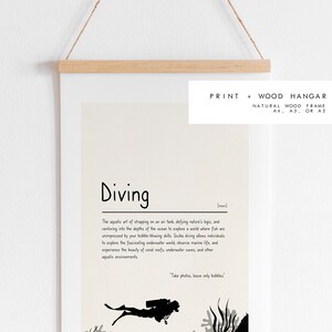 Diving Definition Print - Custom Text/quote Options - Customised Gift ...