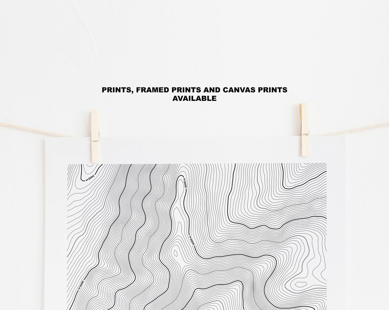 Mount Elbert Print - Contour Map - Topographic Map - Print - Wall Art ...