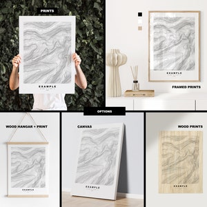 Pike of Stickle Print Contour Map Langdale Pikes Map Lake District ...