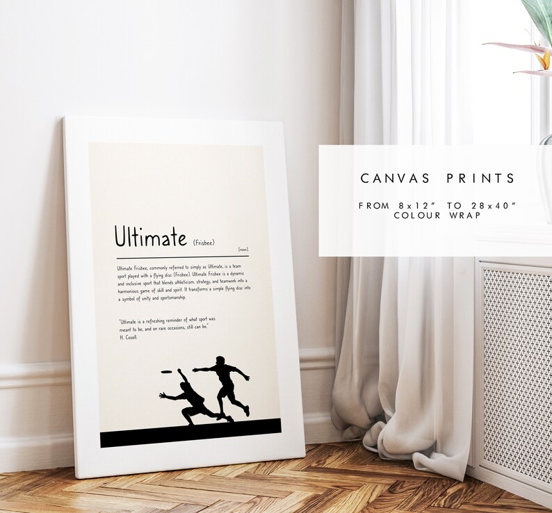 Ultimate Frisbee Definition Print - Custom Text/quote Options ...