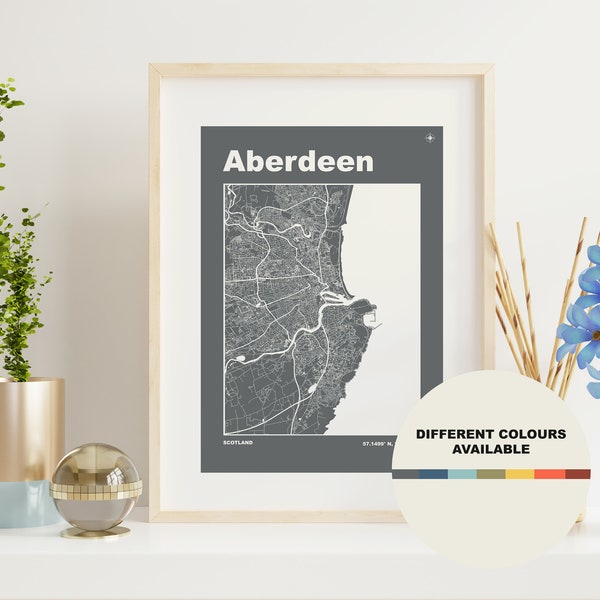 Aberdeen Map Art - Etsy UK
