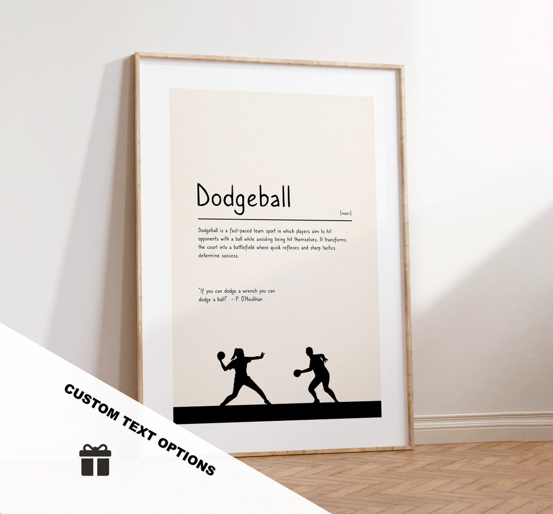 Dodgeball Definition Print - Custom Text/quote Options - Customised ...