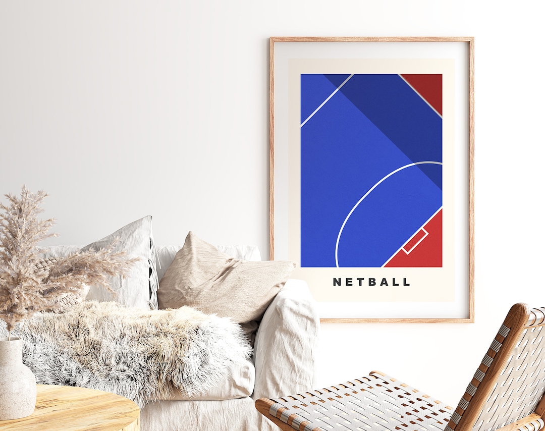 Netball Print Minimalist Netball Poster Netball Court Wall Art Print ...