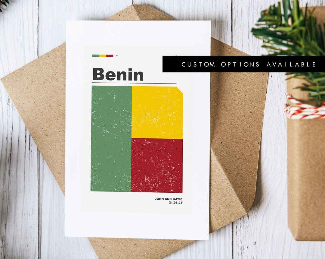 Benin Greeting Card - Custom Greeting Card - Benin Flag - Blank Card ...