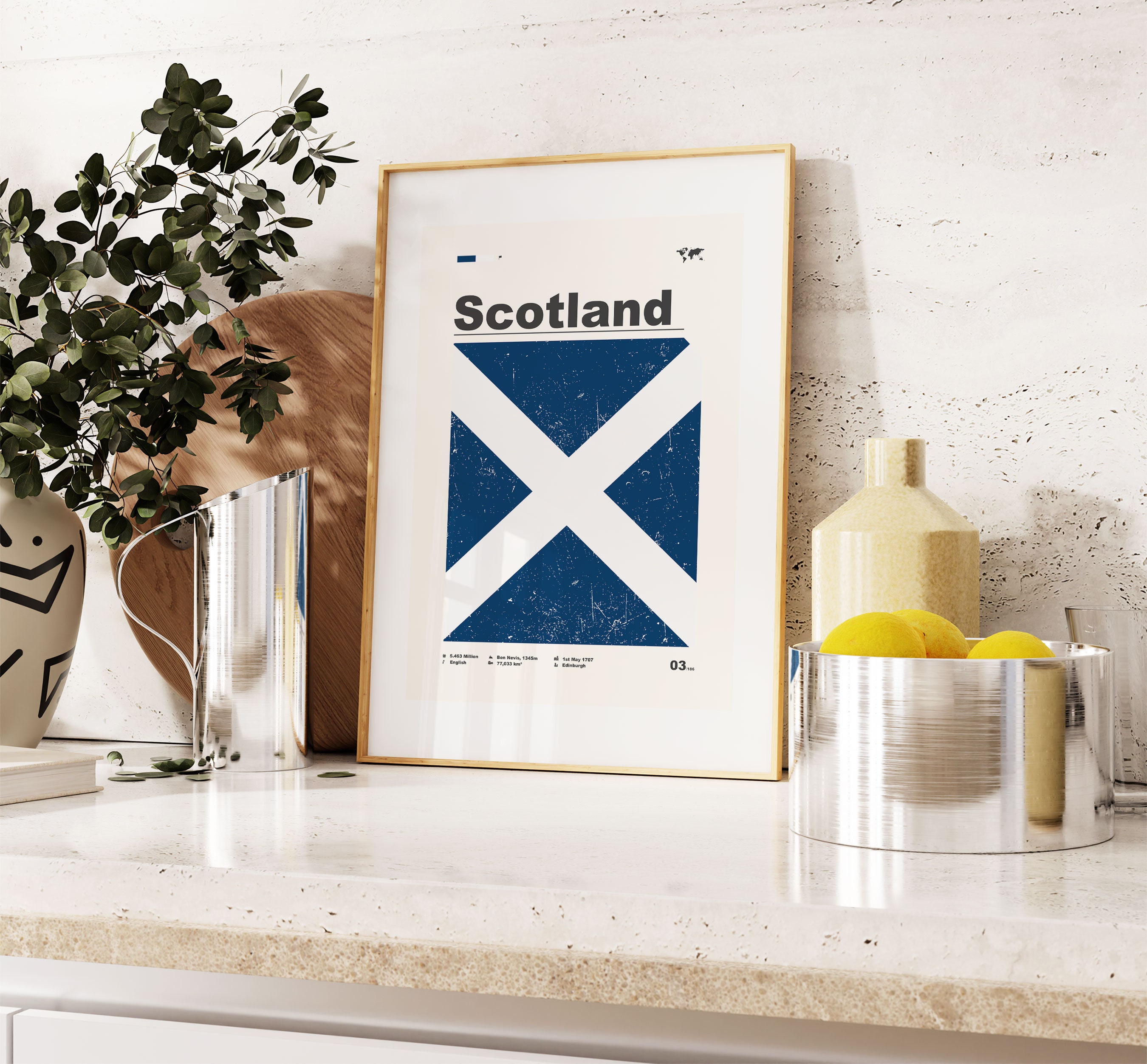 Scotland Flag Print - Flag Poster - Mid Century Modern - Custom Options ...