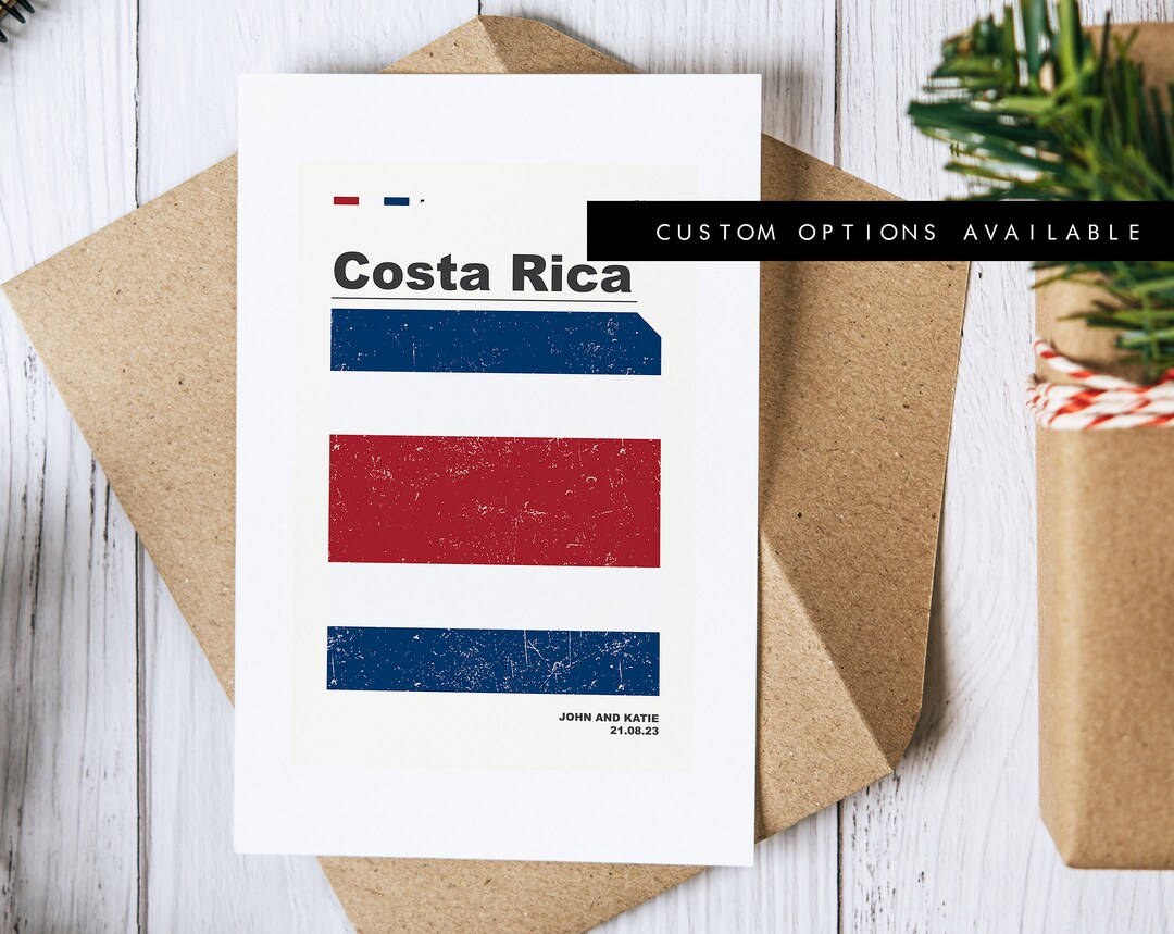 Costa Rica Greeting Card - Custom Greeting Card - Costa Rica Flag ...