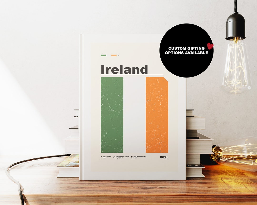 Ireland Notebook - Flag - A5 or A4 - Map Notebook - Hardcover Journal ...
