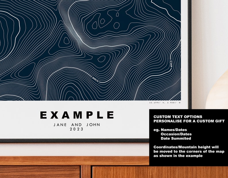 Humphreys Peak Print - Contour Map - Topographic Map - Print - Wall Art ...