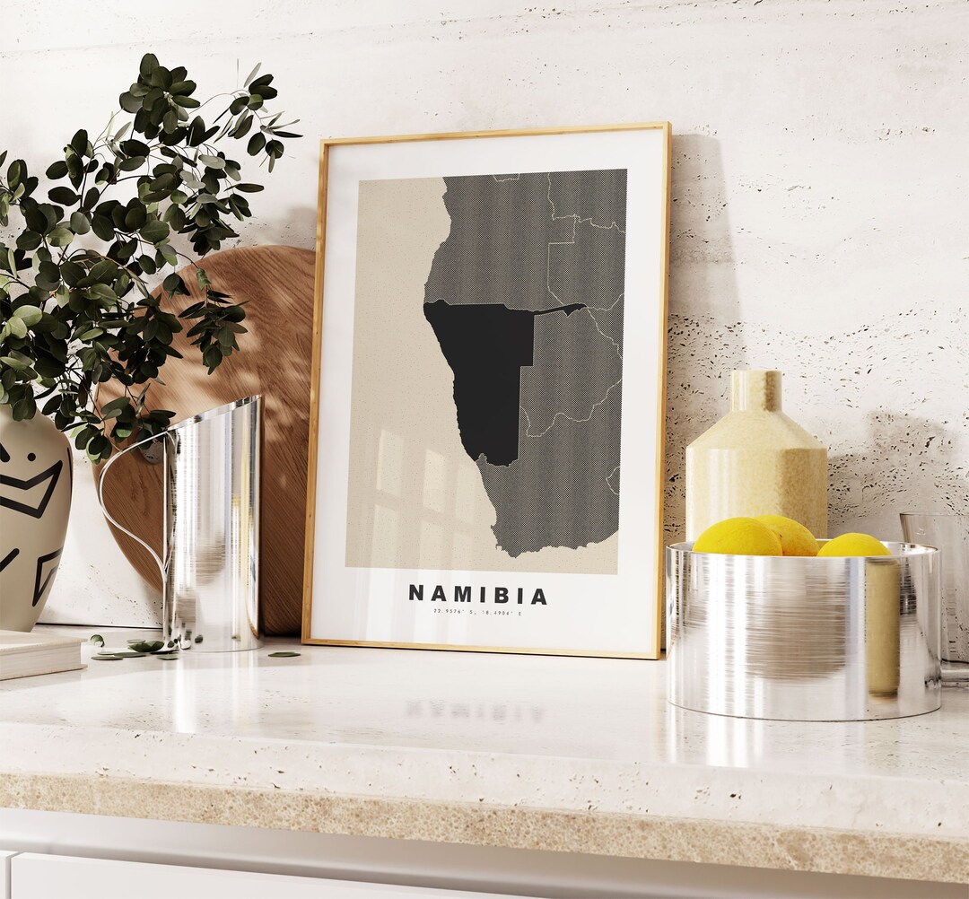 Namibia Print - Custom Map Print - Personalised Text Gift Options ...