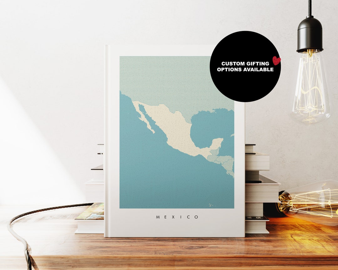 Mexico Notebook - A5 or A4 - Map Notebook - Hardcover Journal ...