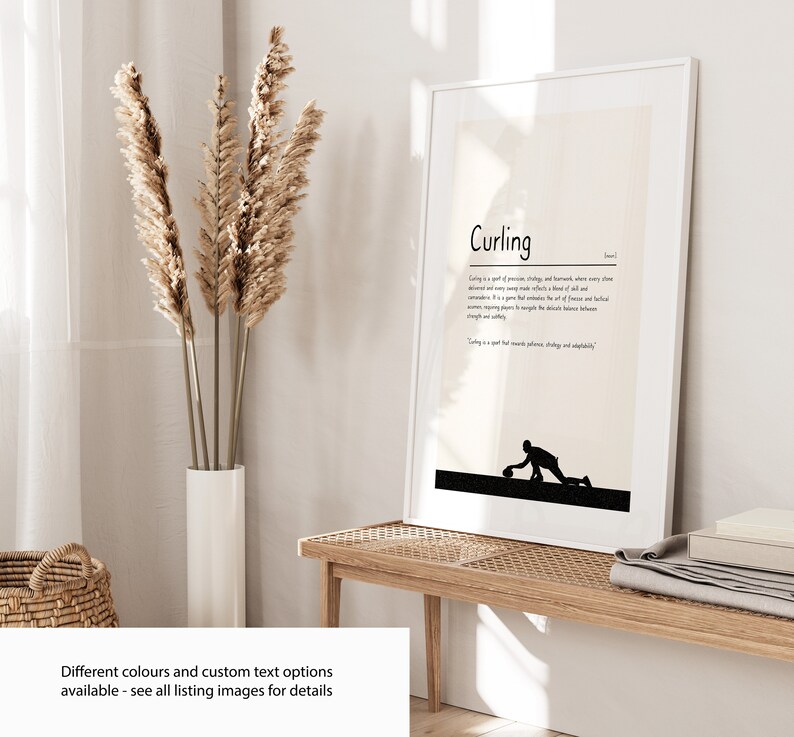 Curling Definition Print - Custom Text/quote Options - Customised Gift ...