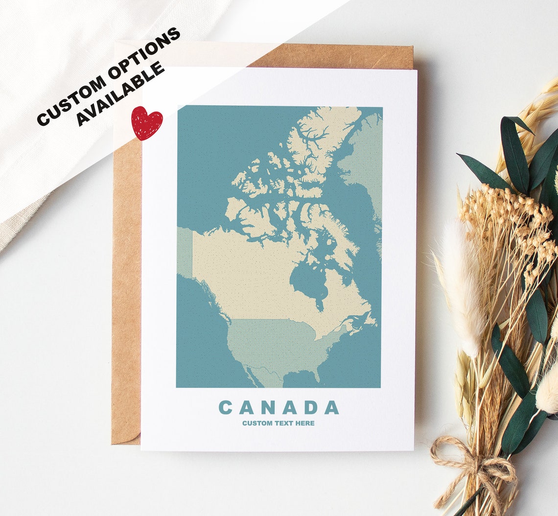 Canada Greeting Card - Blank Card - Custom Options Available - Kraft ...
