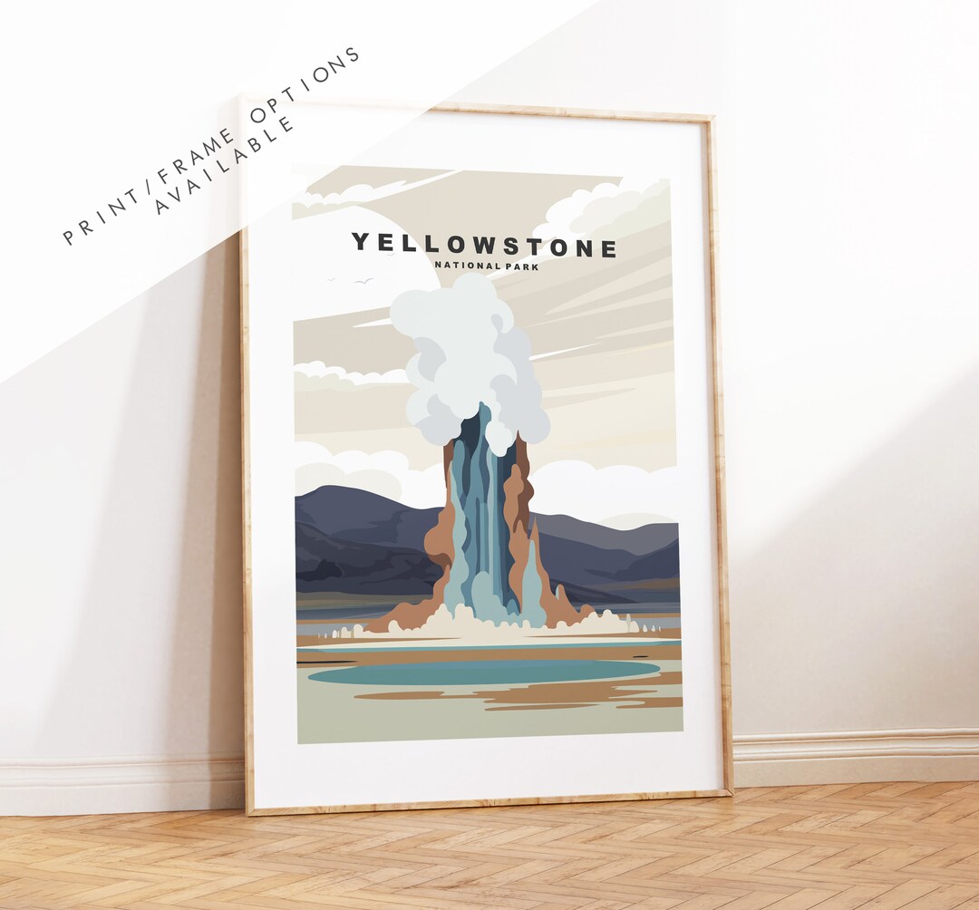 Yellowstone Print - US National Park Travel Poster - Prints, Framed or ...