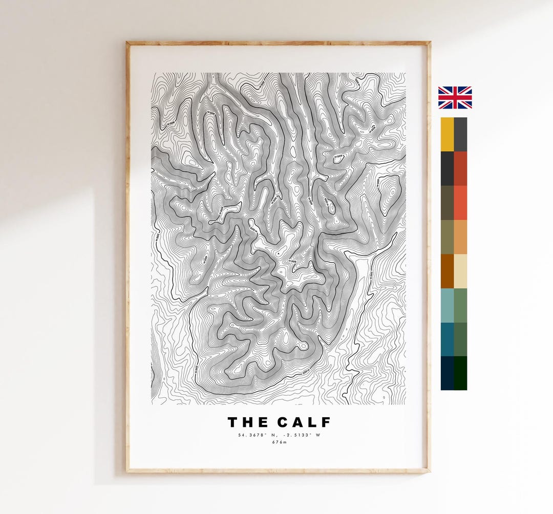 The Calf Print - Contour Map - the Calf Map - Topographic Map - Print ...