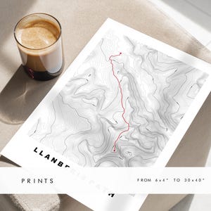 Llanberis Path Trail Map Print - Snowdon - Trail and Contour Map ...