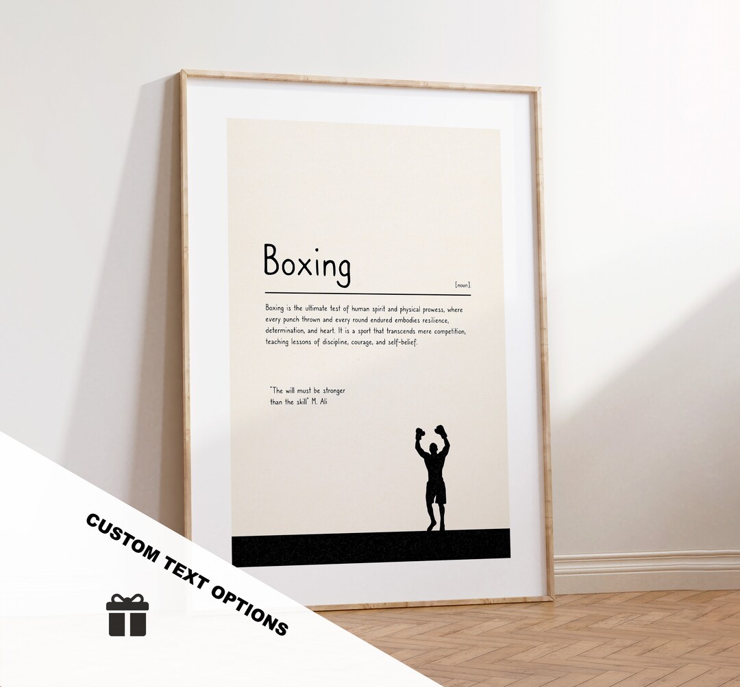 Boxing Definition Print - Custom Text/quote Options - Customised Gift ...