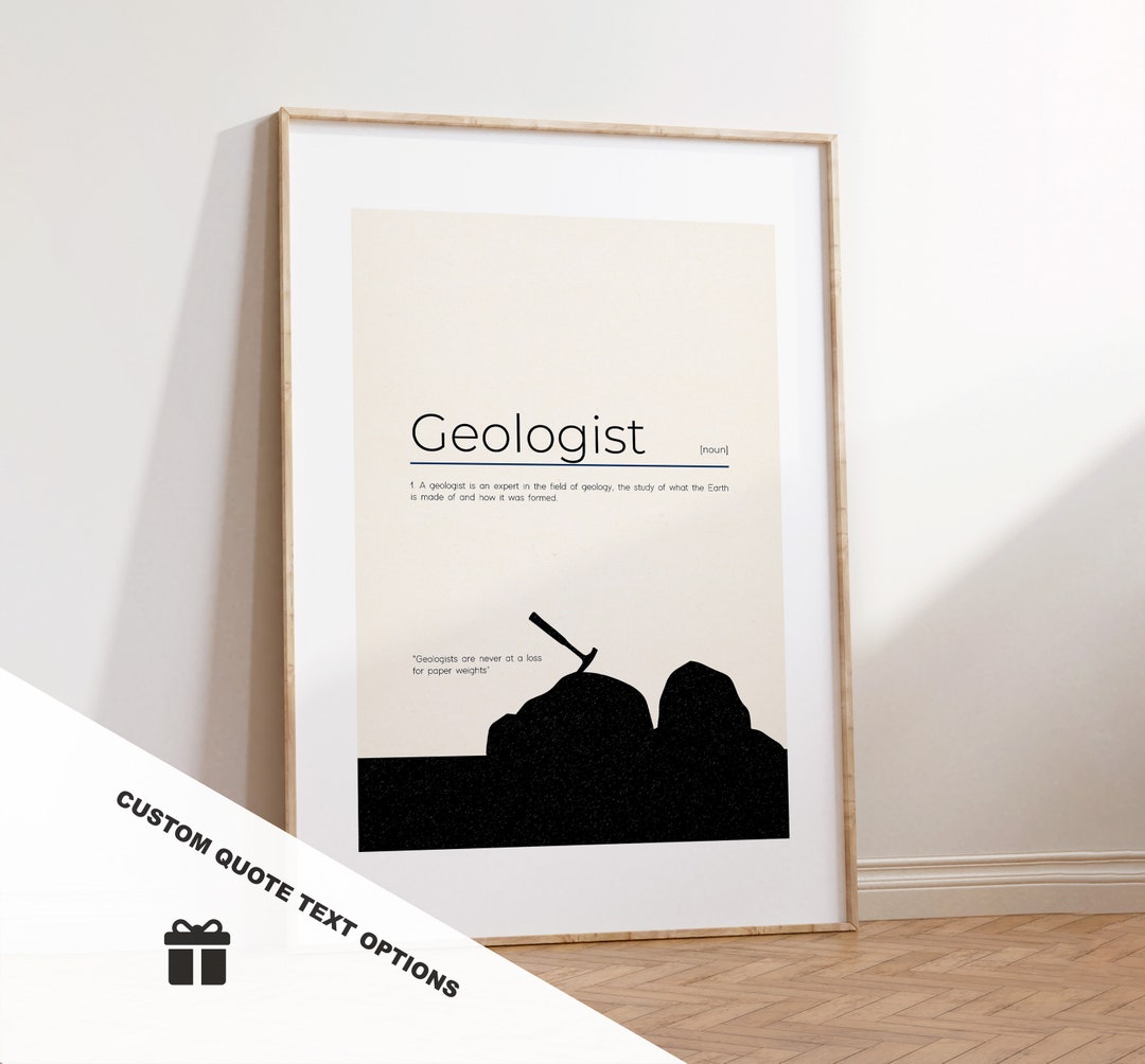 Geologist Definition Print - Custom Text/quote Options - Customised ...