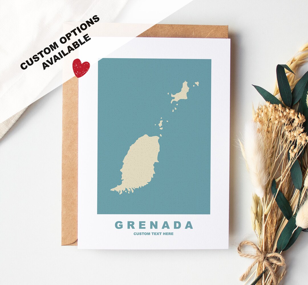 Grenada Greeting Card - Custom Options Available - Kraft Envelope ...