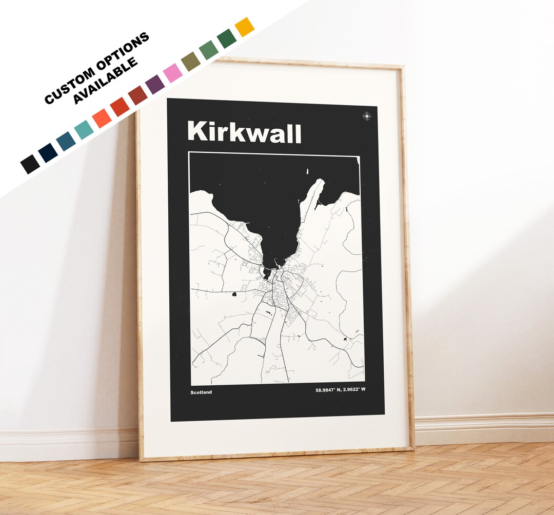Kirkwall Map Print - Custom Options/colours Available - Prints or ...