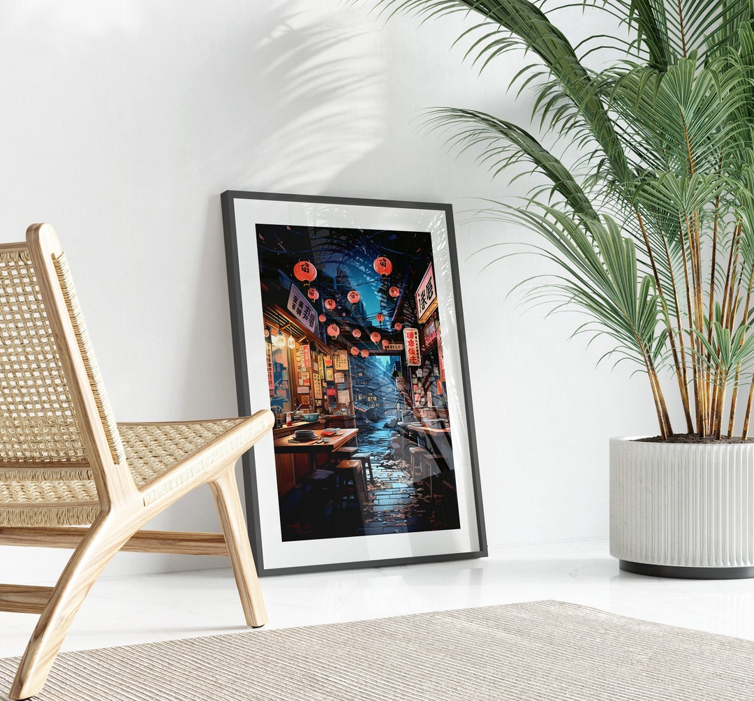 Ramen Bar Art Print Ramen Shop Poster Japanese Anime Style Kitchen Wall ...