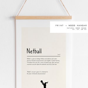 Netball Definition Print Custom Text/quote Options Customised Gift ...
