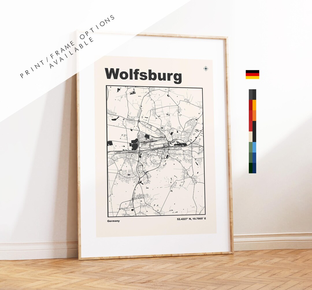 Wolfsburg Map Print - Wolfsburg City Map - Germany - Prints or Framed ...