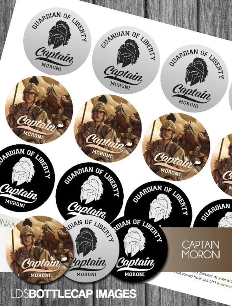 Captain Moroni - 1 Inch Bottle Cap Images - Instant Download (6"x4") - Etsy