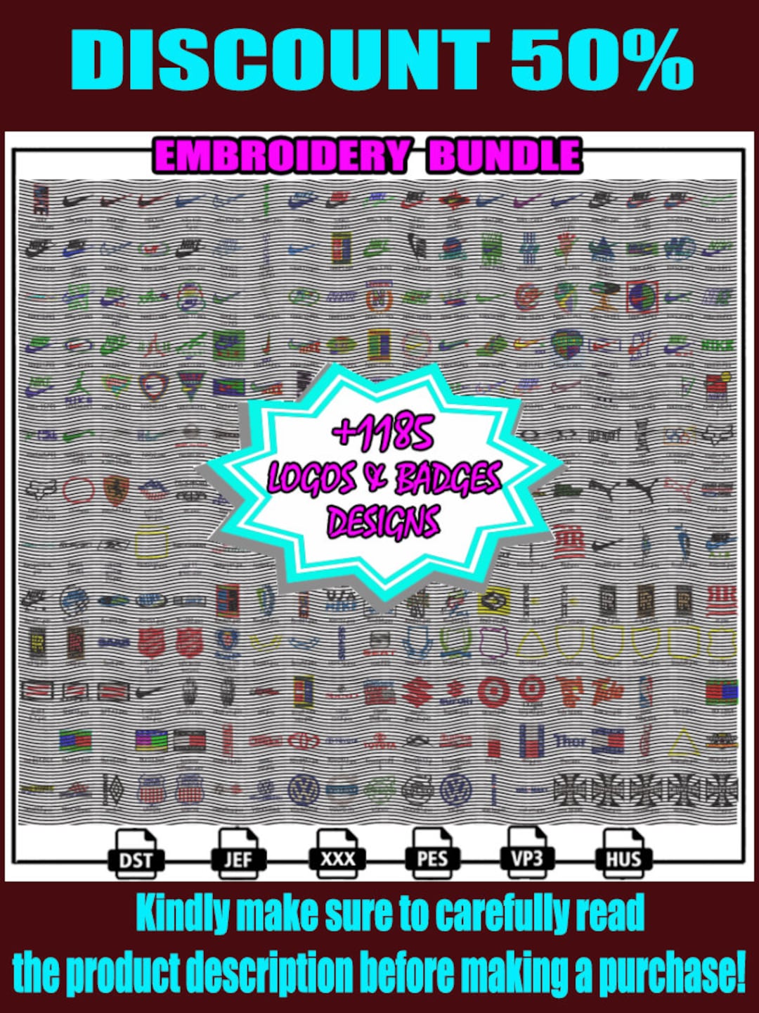 1185 Luxury Embroidery Logos & Badges Design Bundle, Brand Logo ...