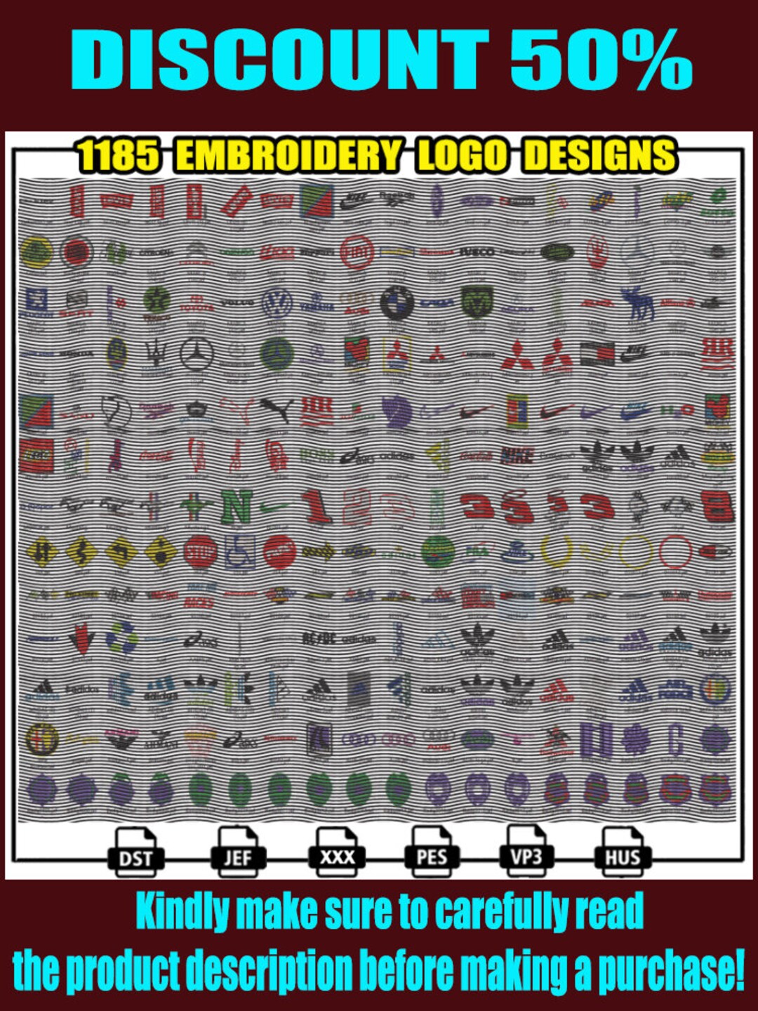 1185 Embroidery Fashion Design Bundle, Brand Logo Embroidery, Digital ...