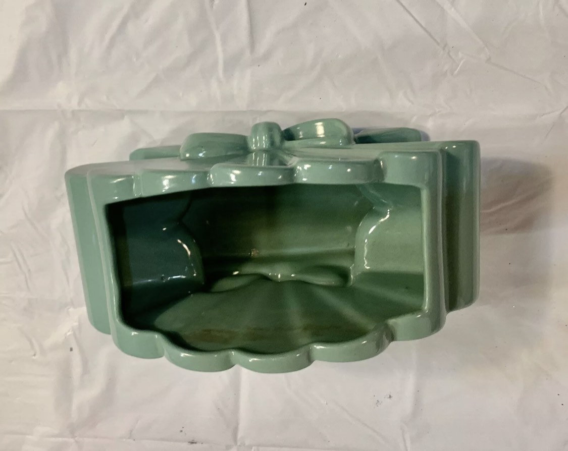 True 1940s Art Deco Pottery. Authentic 1940 Art Nouveau Vase.teal/green ...