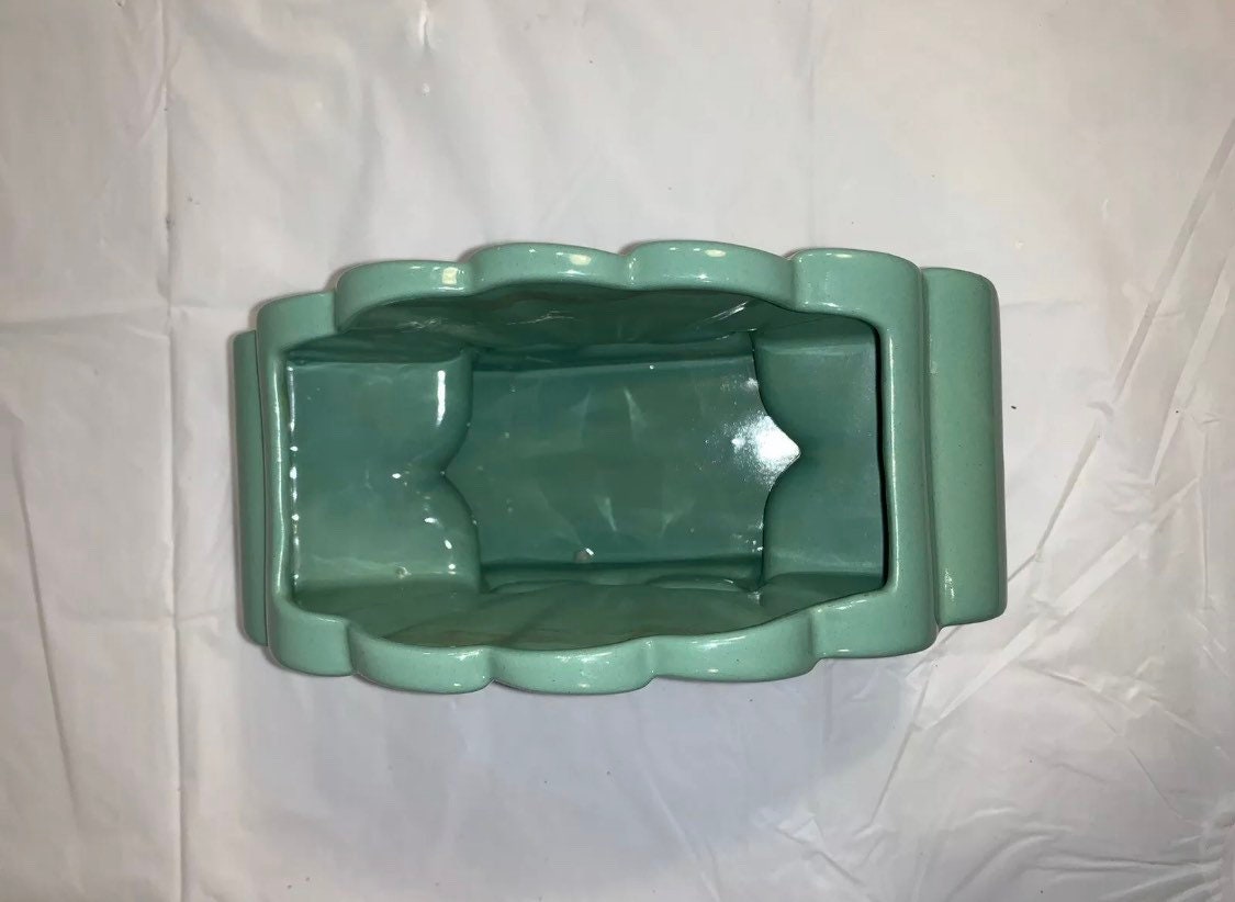 True 1940s Art Deco Pottery. Authentic 1940 Art Nouveau Vase.teal/green ...