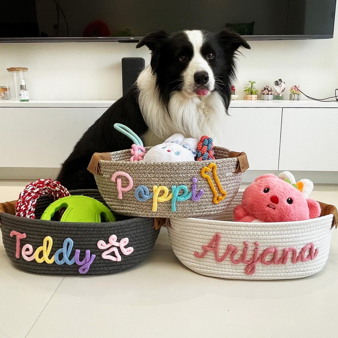 Personalized Pet Cotton Storage Box,custom Pet Toy Organizer,new Dog ...