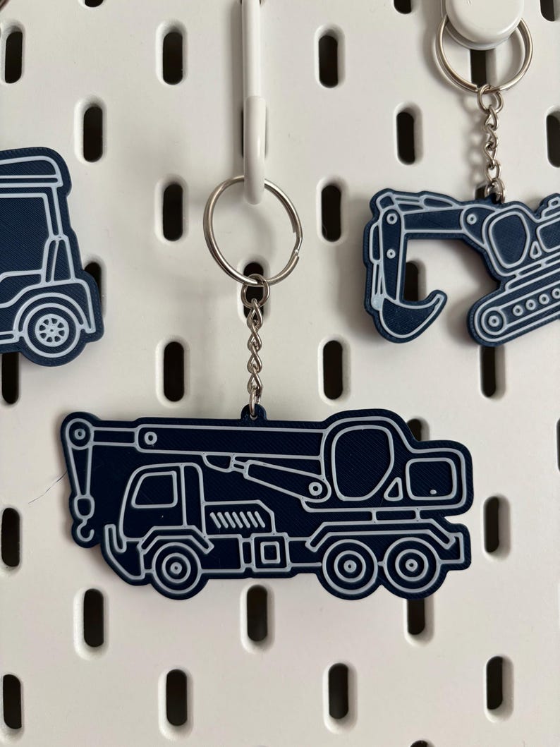 Construction Vehicles Keychain - Etsy