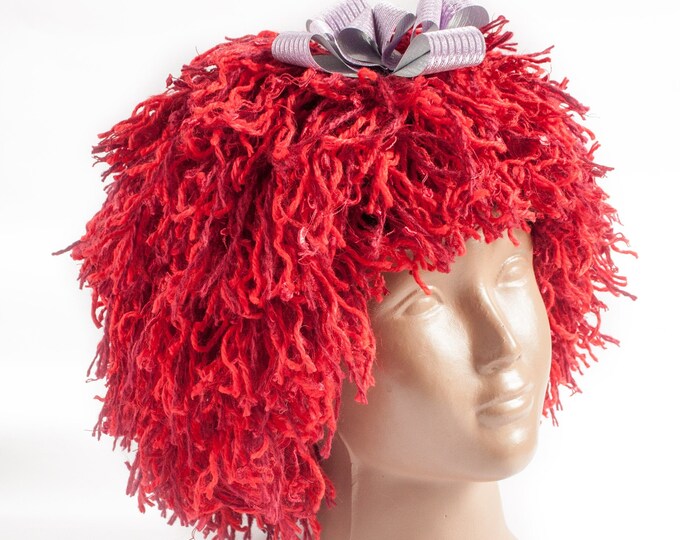 Raggedy Ann Wig Yarn Hat, RED Hat, Jokes Hats Halloween Wig, Adults and ...