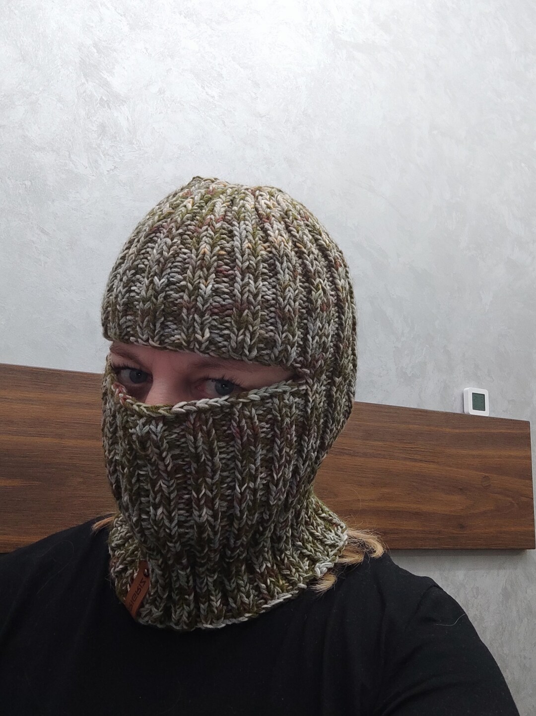 Hand-knitted Balaclava Made From Thick Fanciful Green Cotton - Etsy