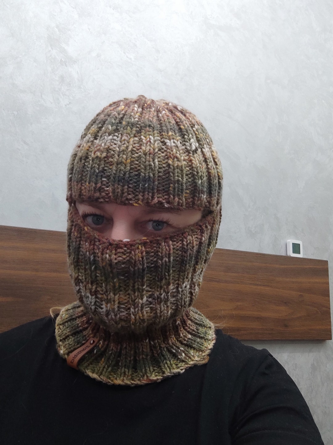 Hand-knitted Balaclava Made of Thick Acrylic in a Fancy Green - Etsy