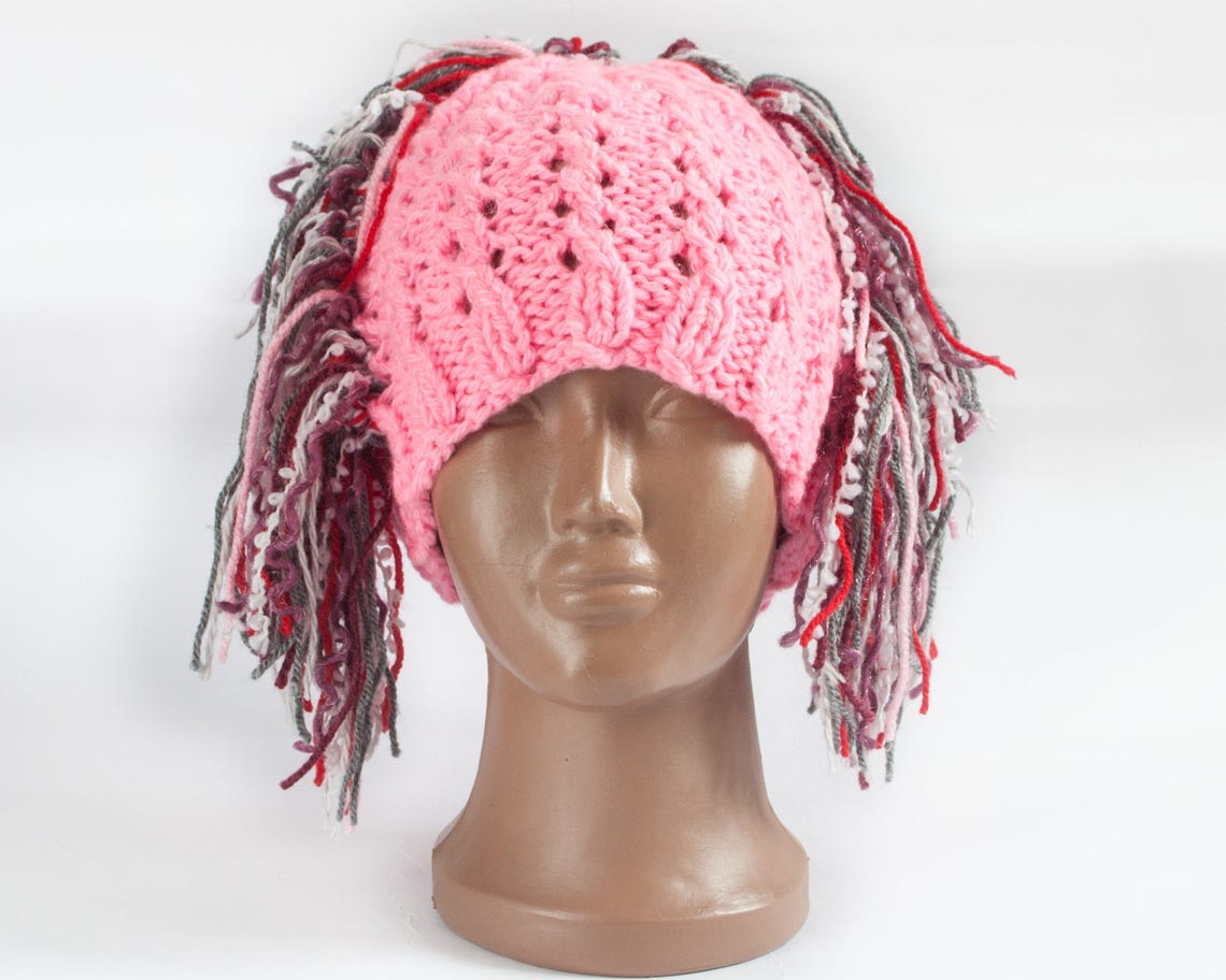 Crochet Wig for a Child and Adult Pink Cap Cabbage Patch - Etsy