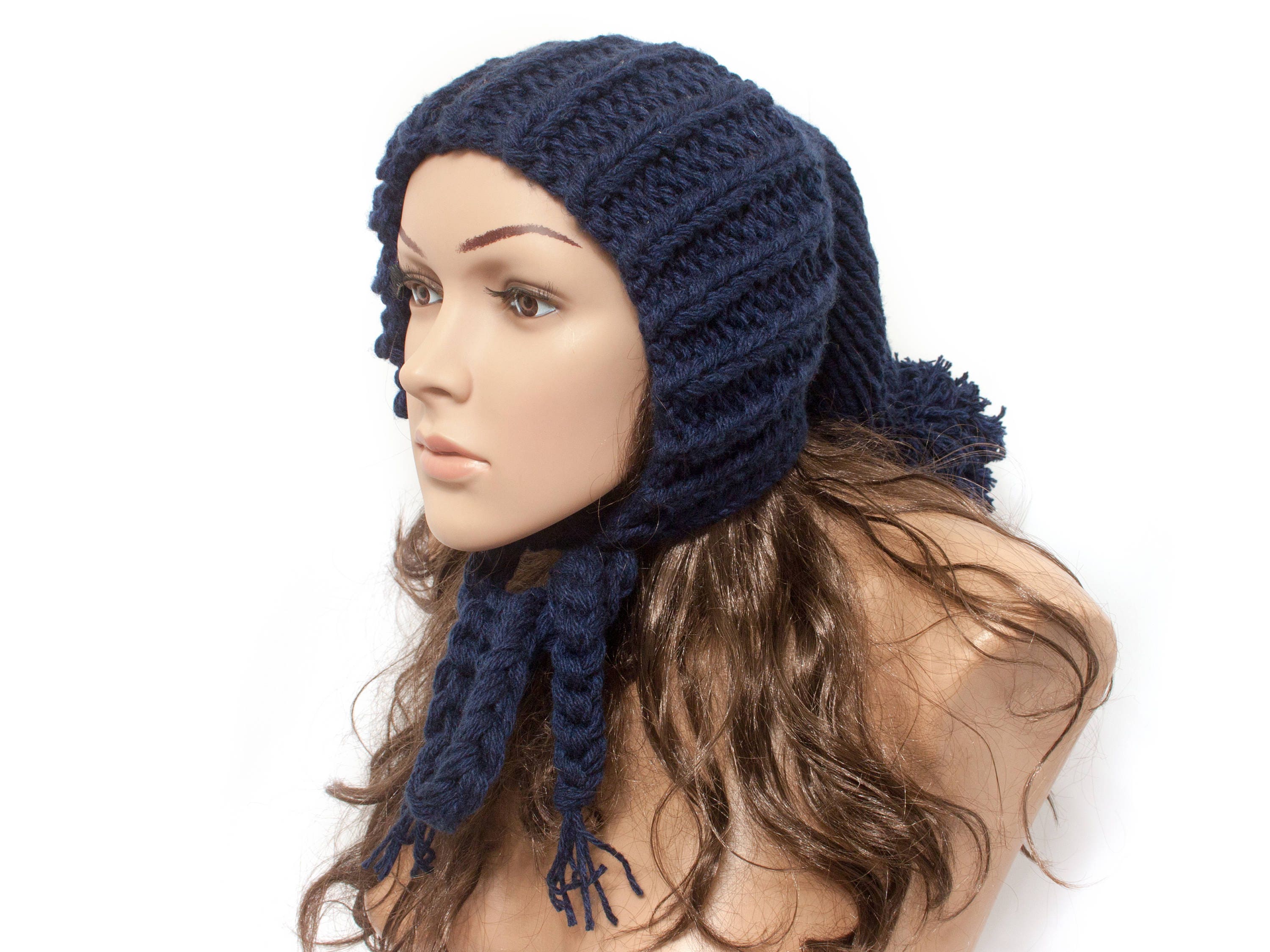 Instant Download Knitting Pattern Sock Hat Slouchy Earflap | Etsy