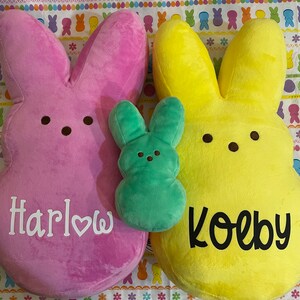 Extra Large 15" Personalized Easter Peeps Bunny Plush, Easter Basket ...