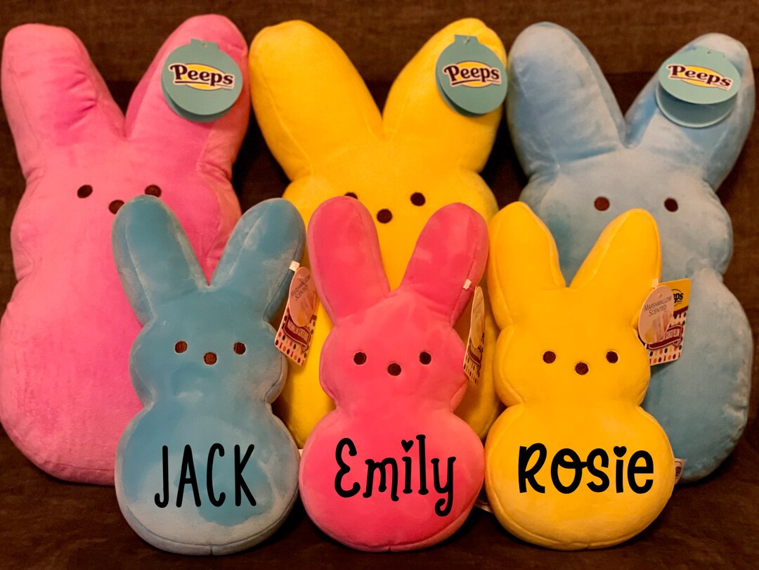 Extra Large 15" Personalized Easter Peeps Bunny Plush, Easter Basket ...