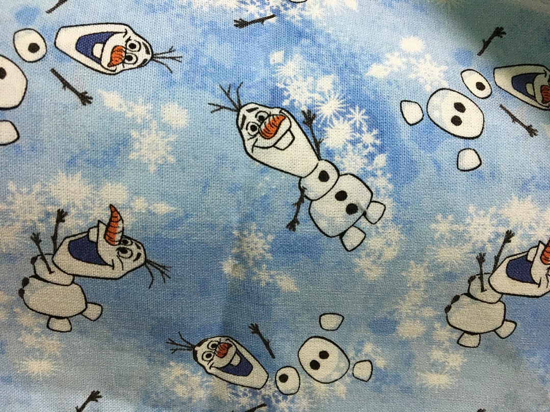 Fat Quarter Frozen Olaf in Blue - Etsy