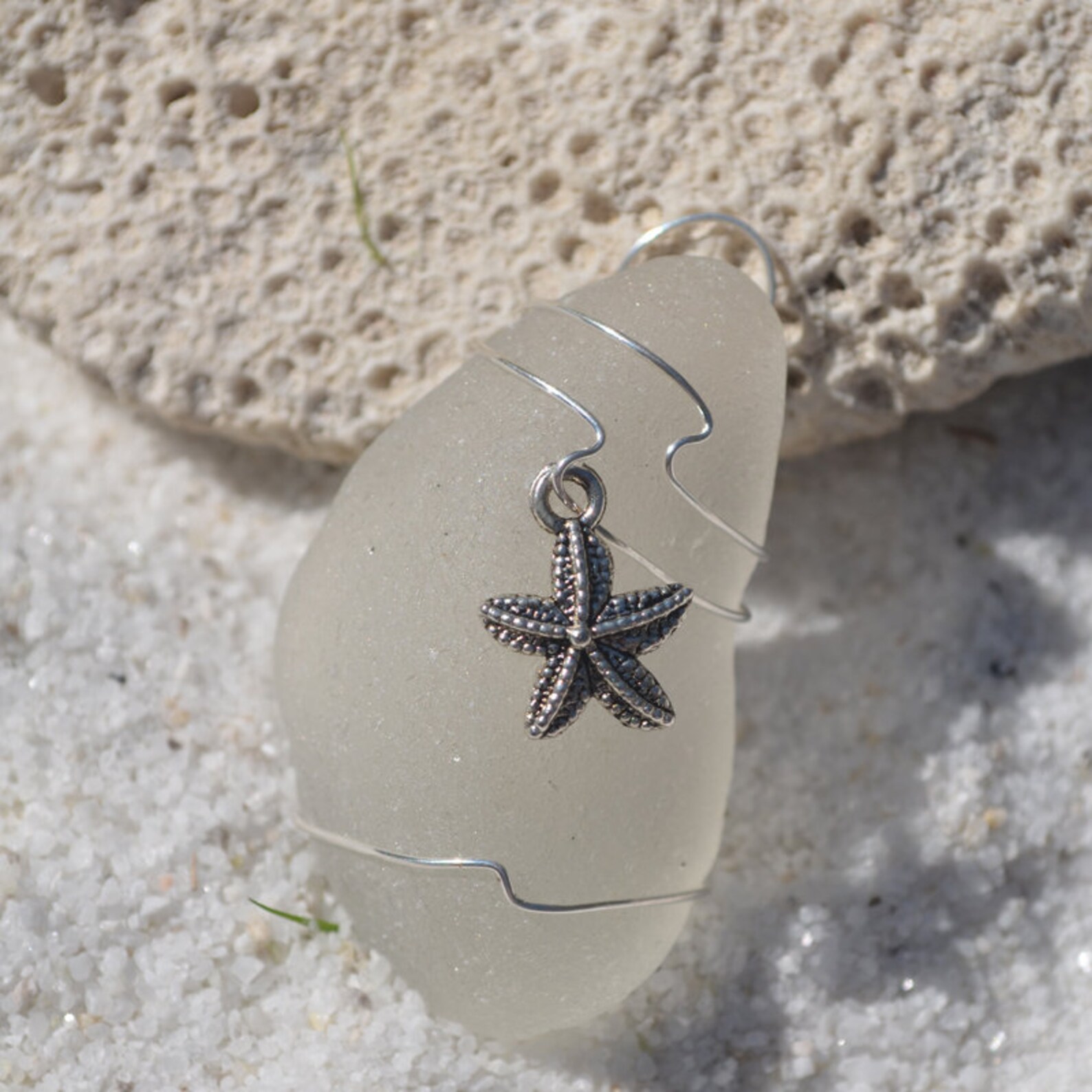 Custom Surf Tumbled Sea Glass Ornament With a Silver Starfish - Etsy