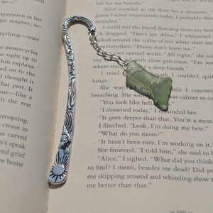 Olive Green Sea Glass Bookmark - Etsy