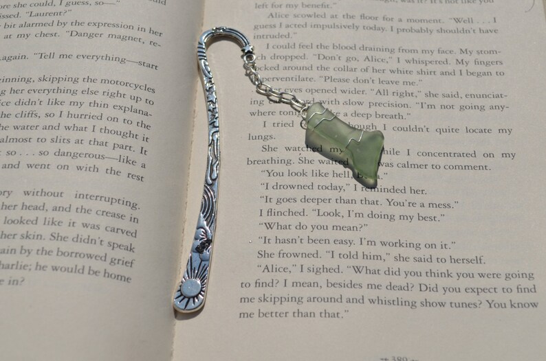 Olive Green Sea Glass Bookmark - Etsy