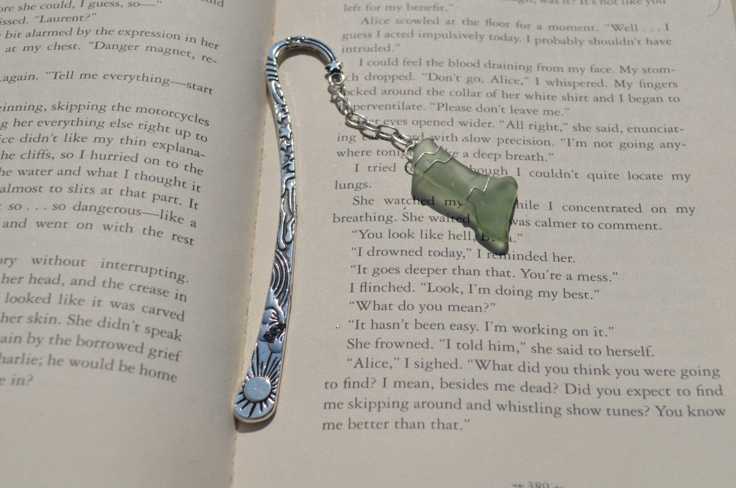 Olive Green Sea Glass Bookmark - Etsy