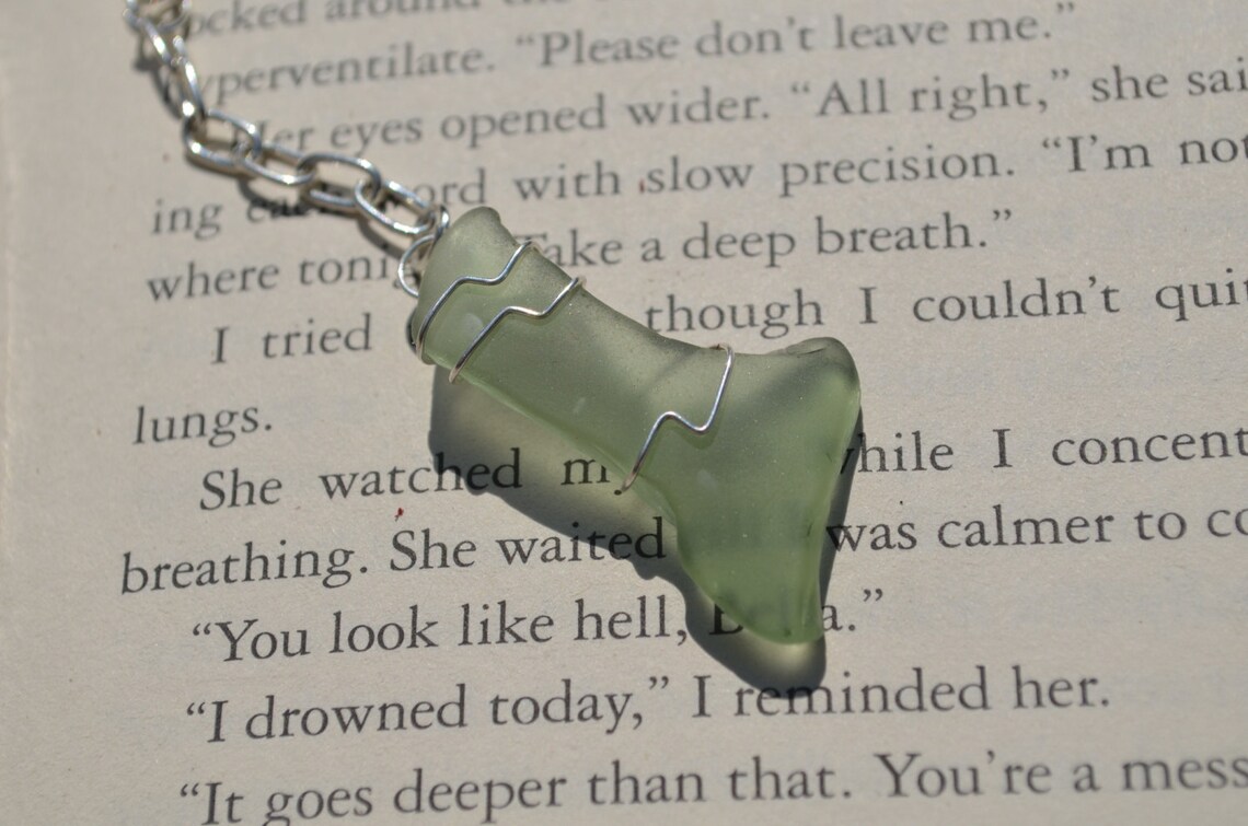 Olive Green Sea Glass Bookmark - Etsy