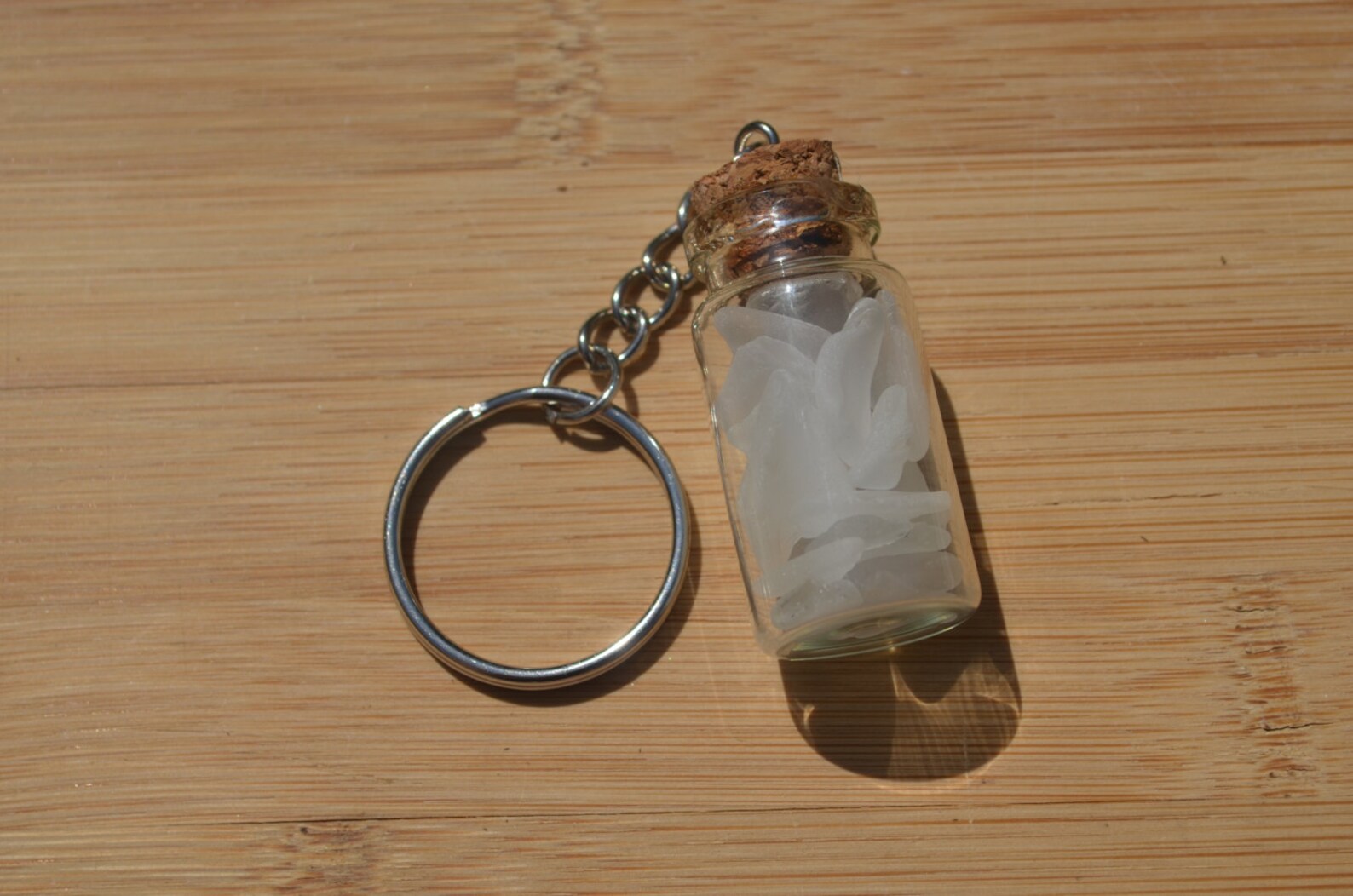 Genuine Frosted Sea Glass in a Glass Vial Key Chain - Etsy