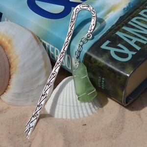 Handwrapped Pale Green Sea Glass Bookmark - Etsy